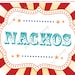 Nachos Sign Circus/carnival Themed Party Mexican Fiesta Taco - Etsy