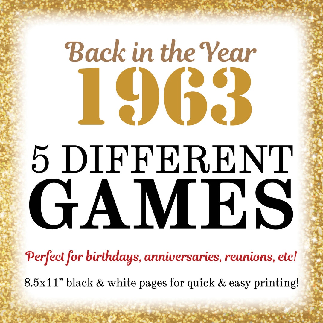 1963 Party Games, Back in the Year 1963 Trivia, Flashback to '63 Games ...