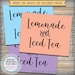 Lemonade & Iced Tea Sign, Ice Tea and Lemonade, Non-alcoholic Drinks ...