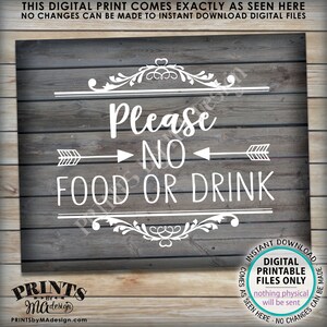 Please No Food or Drink Sign, No Food Sign, Keep Food Out, Rules for ...