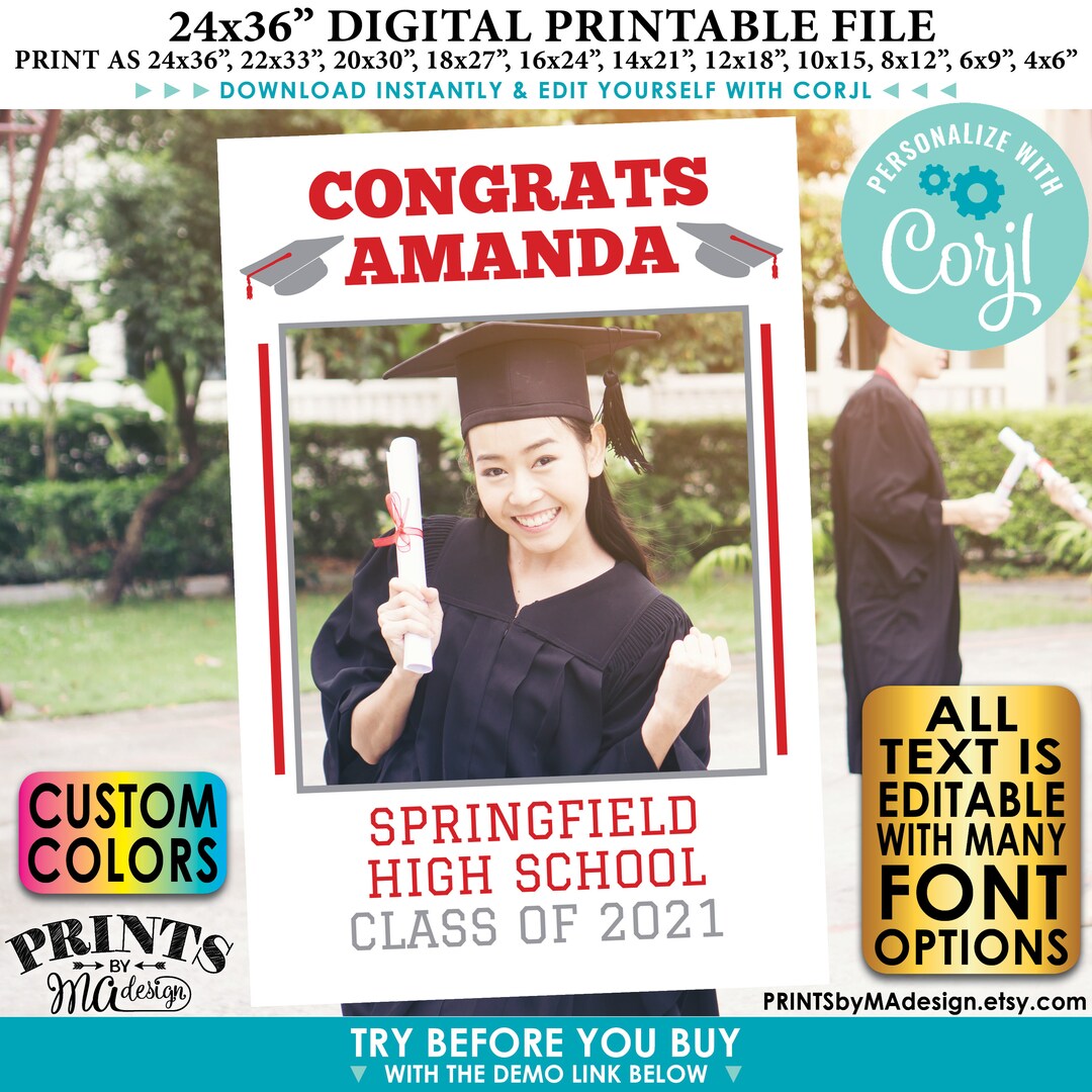 Graduation Photo Frame, High School Graduation Party Selfie Station ...