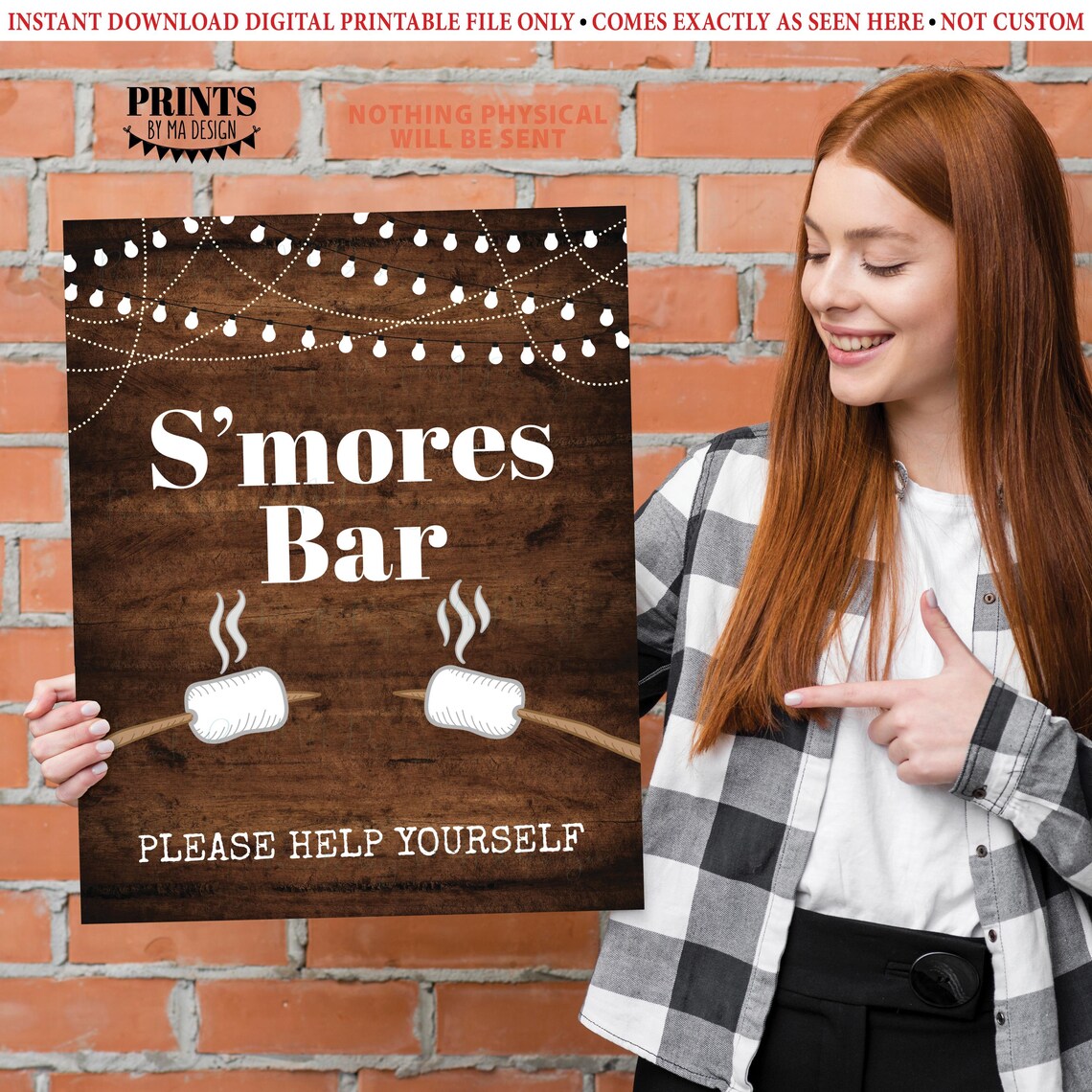 S'mores Bar Sign, Please Help Yourself to the Smore Station, Roast ...