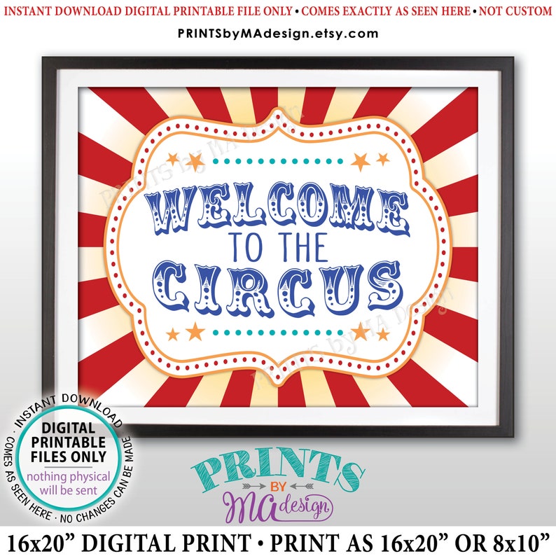 Welcome to the Circus Sign Circus Theme Party Greatest Show | Etsy