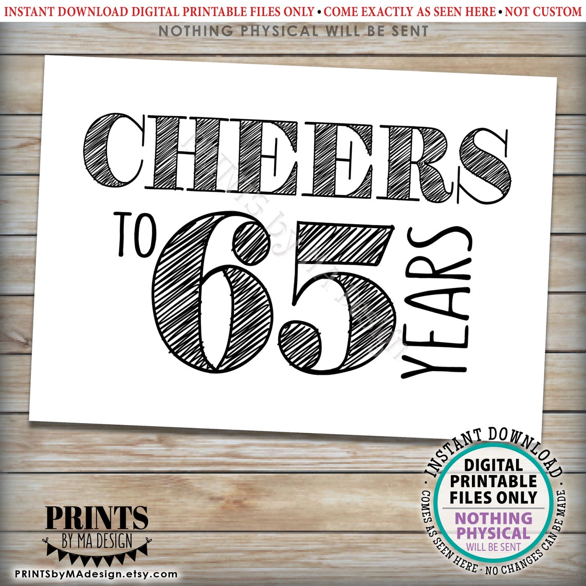 65th Birthday Party Candy Signs 65 Sucks Blows Rocks 65 and - Etsy