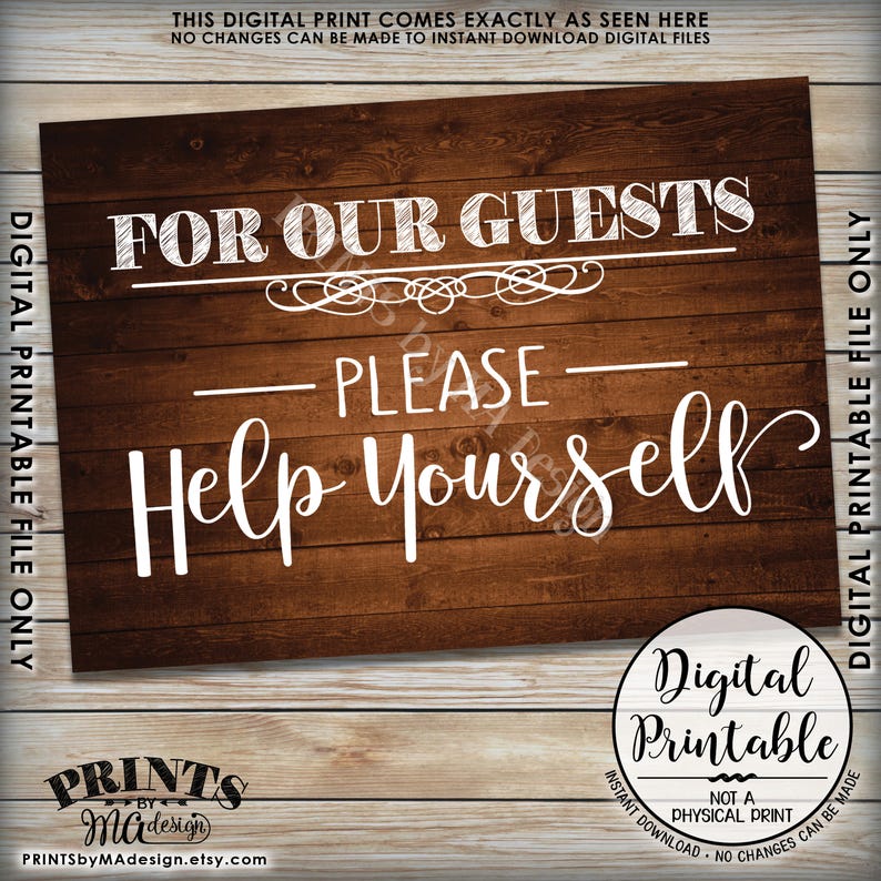 Restroom Sign, for Our Guests Please Help Yourself Sign, Bathroom ...