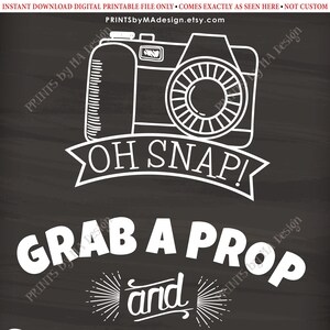 Grab a Prop and Strike a Pose Sign, Photo Booth Selfie Station ...
