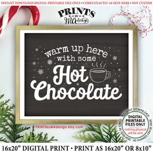Hot Chocolate Sign, Warm up Here With Some Hot Chocolate, PRINTABLE ...