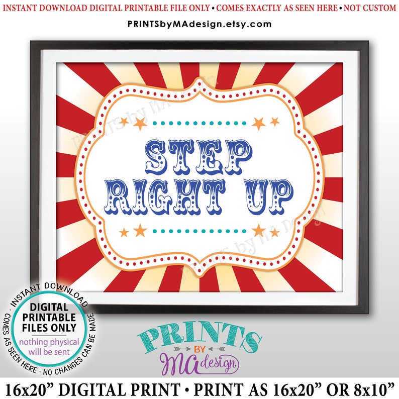 Step Right up Carnival Games Sign Carnival Party Sign Circus - Etsy Denmark