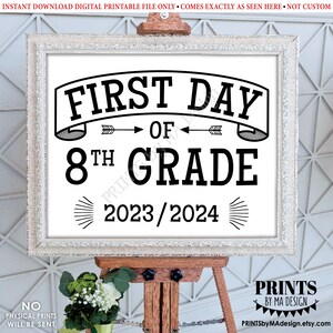 First Day of School Sign Eighth Grader Starting 8th Grade - Etsy