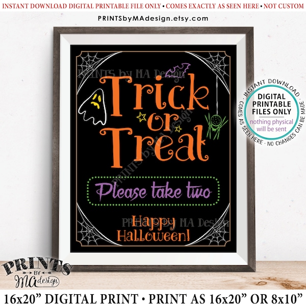 Trick or Treat Sign - Etsy