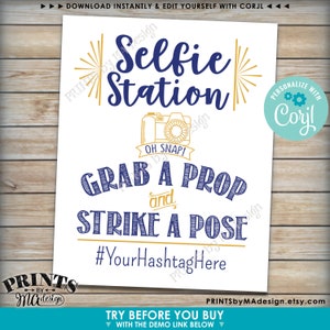 Selfie Station Sign, Share Your Pics on Social Media, PRINTABLE 8x10 ...