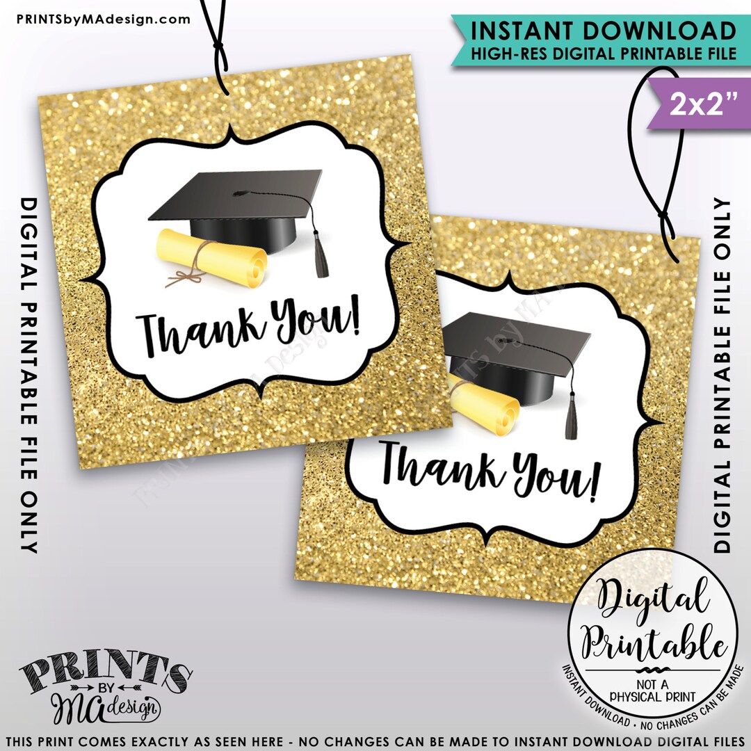 Graduation Tags, Graduation Thank You Tags, Graduation Party Favors ...