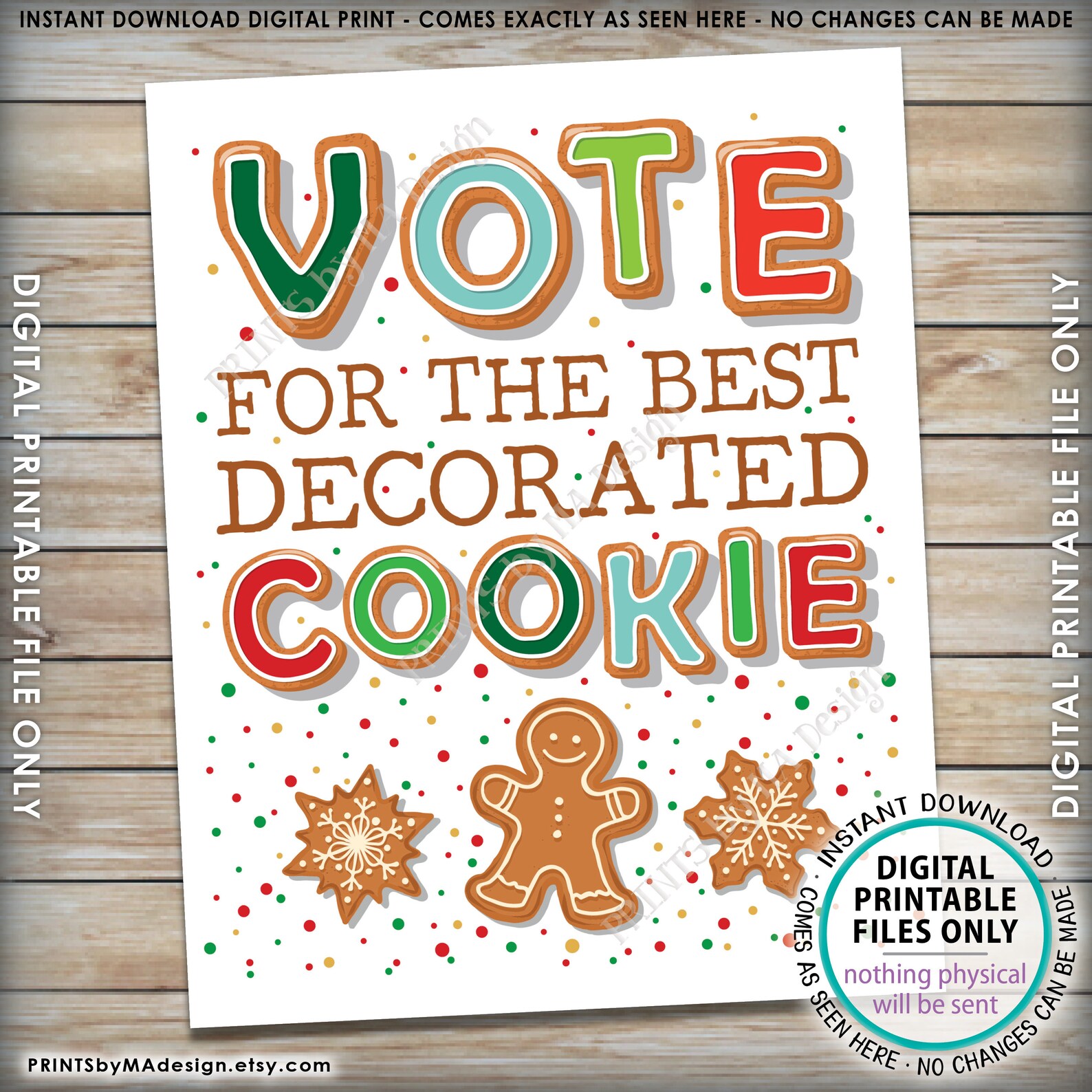 Cookie Voting Sign Vote for the Best Decorated Cookie - Etsy