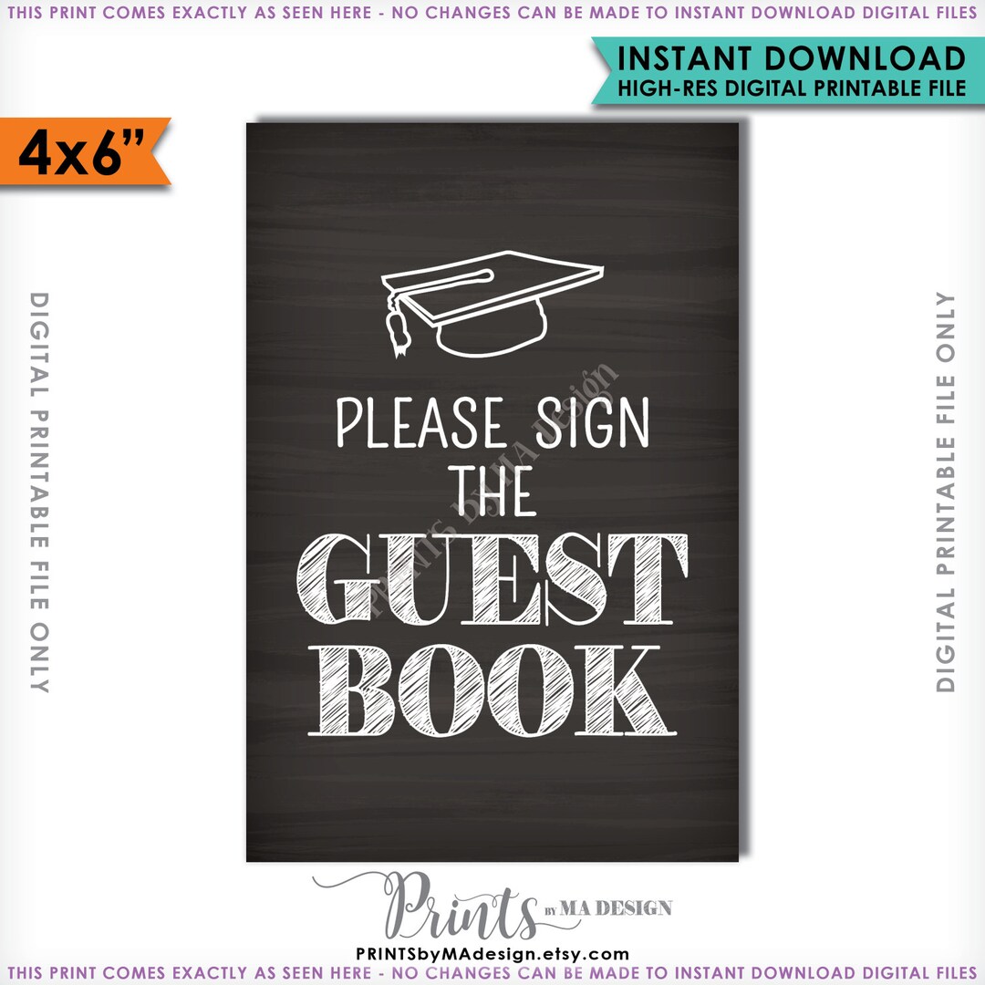 Graduation Sign Please Sign the Guestbook, Sign the Guest Book ...