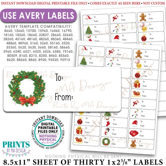 Free Avery 5160 Christmas Label Template Avery 5260 Label Template