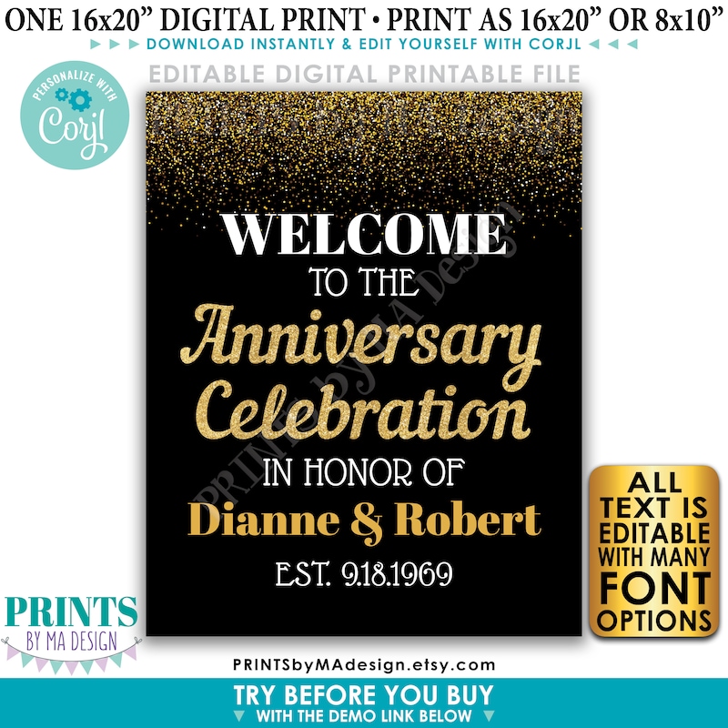 Anniversary Sign - Etsy
