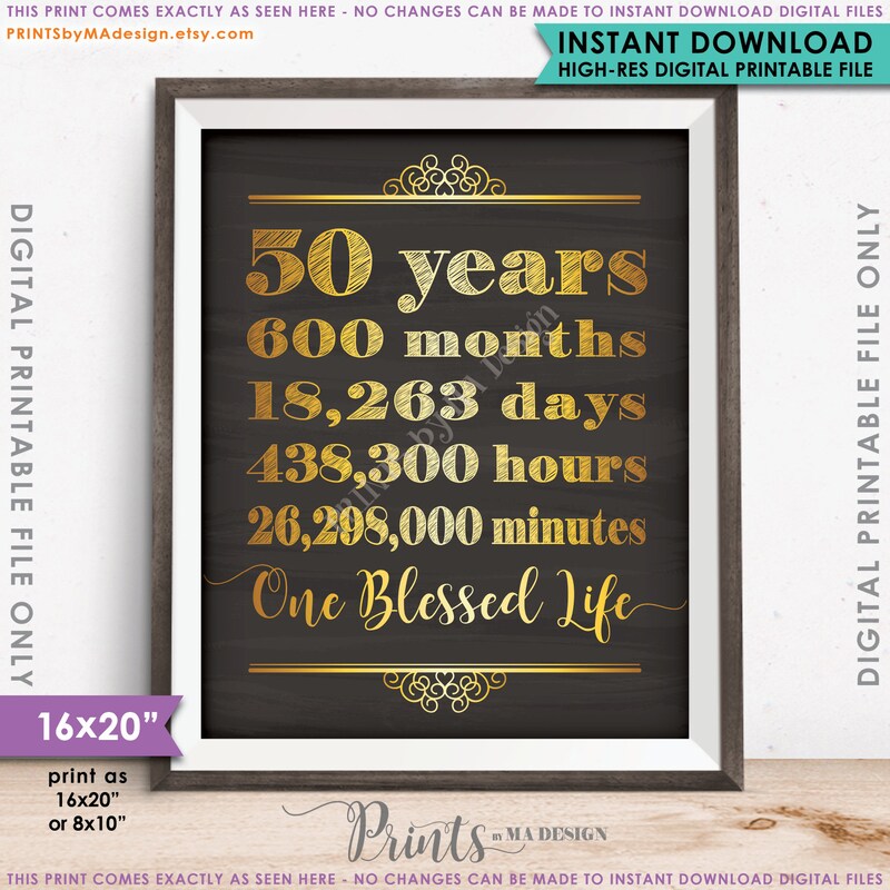 50 Years Blessed - Etsy