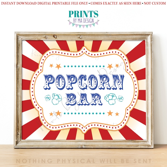 Printable Carnival Signs Popcorn Carnival Food Signs, Carnival Theme