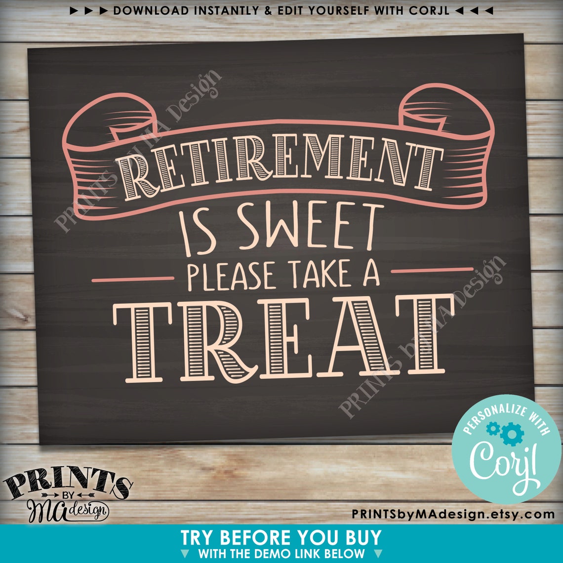 Retirement Party Sign Retirement is Sweet Please Take a | Etsy