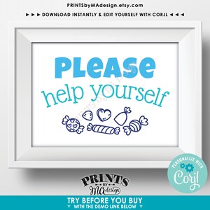 Editable Candy Sign, Custom Candy Display, All Text Can Be Edited ...