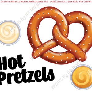 Hot Pretzels Sign, Concession Snacks, School Sports Concession Stand ...