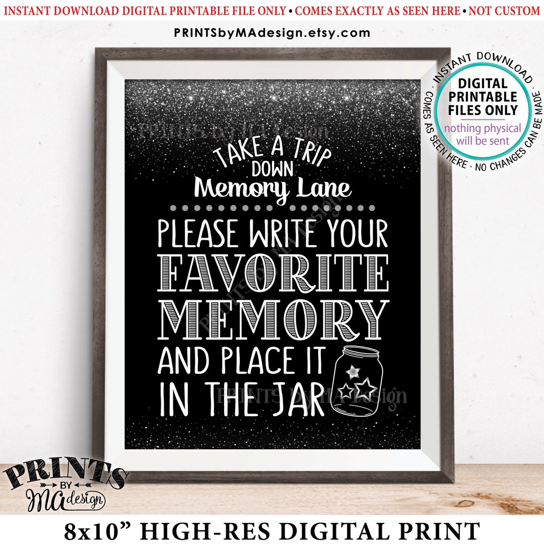 Share a Memory Sign, Take a Trip Down Memory Lane and Share a Favorite ...