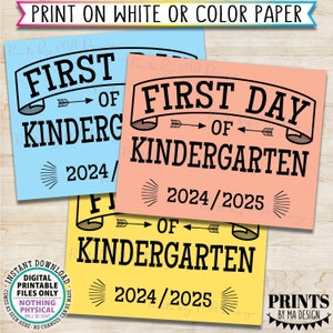 First Day of School Sign, Starting Kindergarten, Kindergartener, 2024 ...