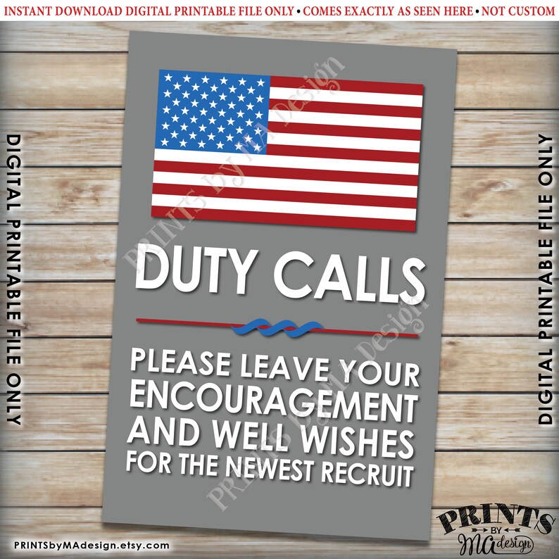 Military Party Decor, Leave Your Encouragement and Well Wishes, Boot ...