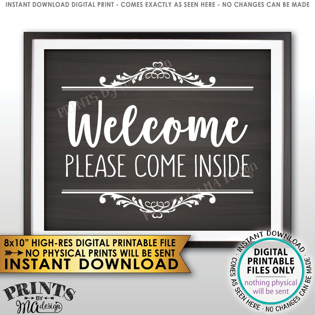 Welcome Sign, Welcome Please Come Inside, Please Come in Sign, Welcome ...