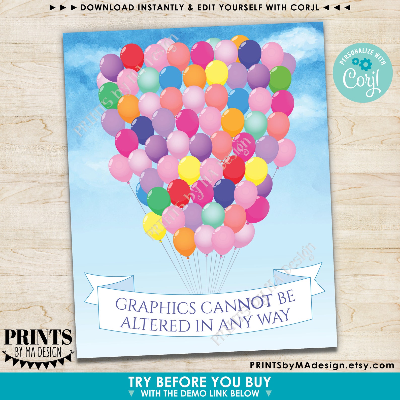 Editable Balloons Sign Adventure Awaits up Entrance Decor - Etsy