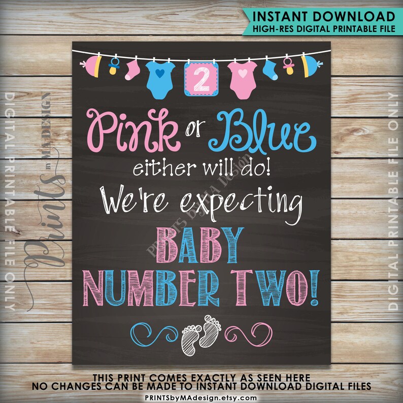 Pregnancy Announcement Pink or Blue Either Will Do We're Expecting Baby ...