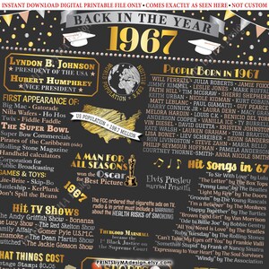 Back in 1967 Poster Board, Graduating Class of 1967 Reunion Decoration ...