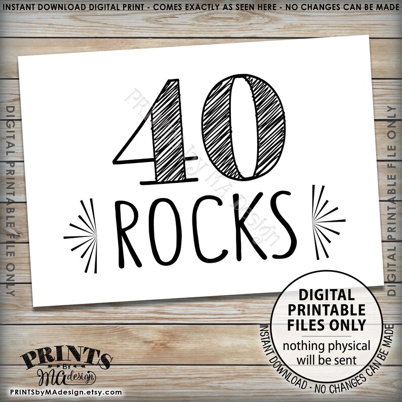 40th Birthday Candy Signs 40 Sucks 40 Rocks 40 Blows 40 Can | Etsy