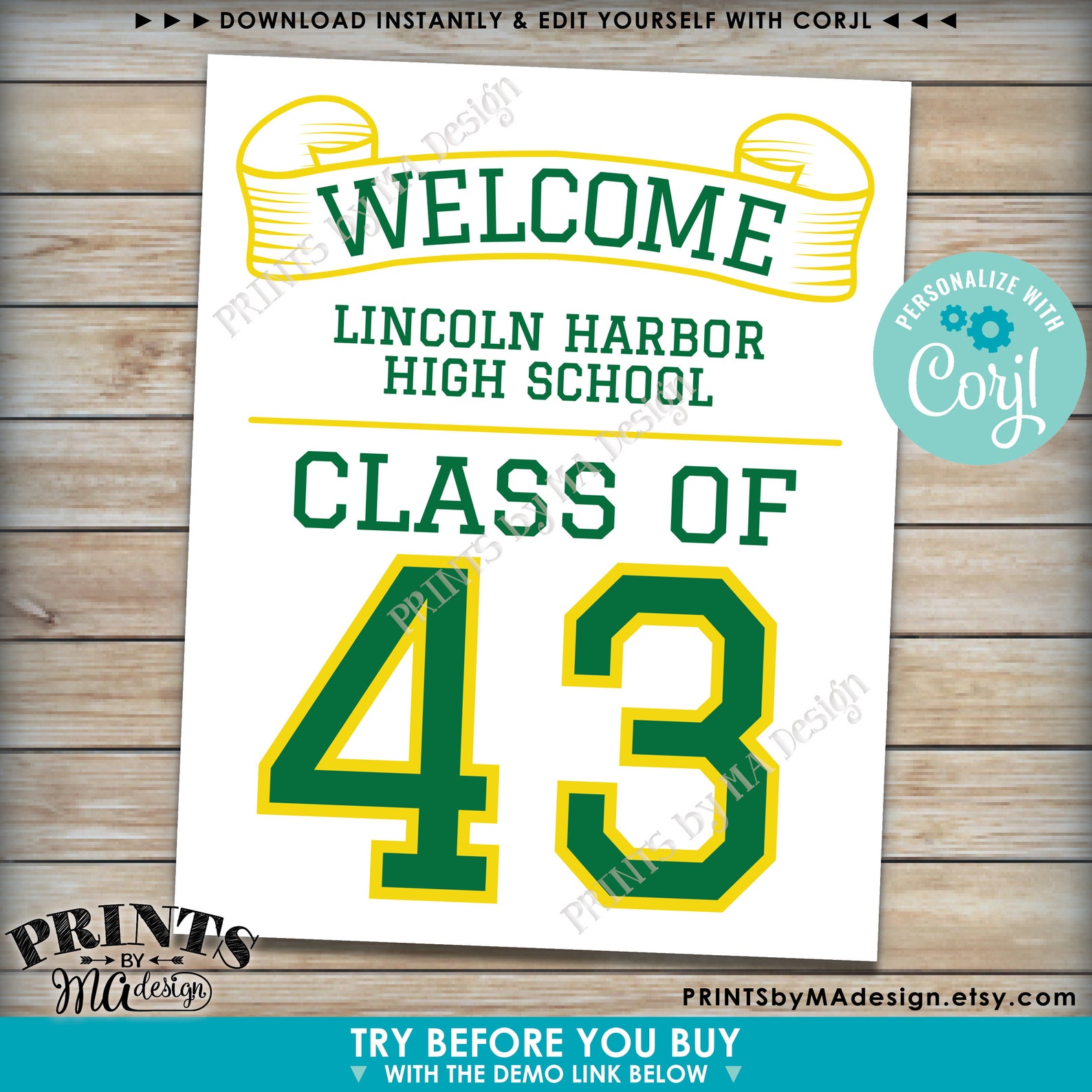 Class Reunion Welcome Sign Custom Class of Reunion - Etsy