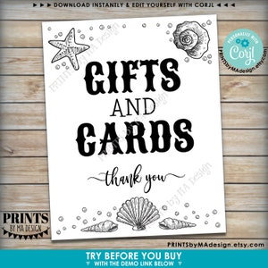 Editable Seashell Sign, Choose Your Text & Colors, Beach Theme, One ...