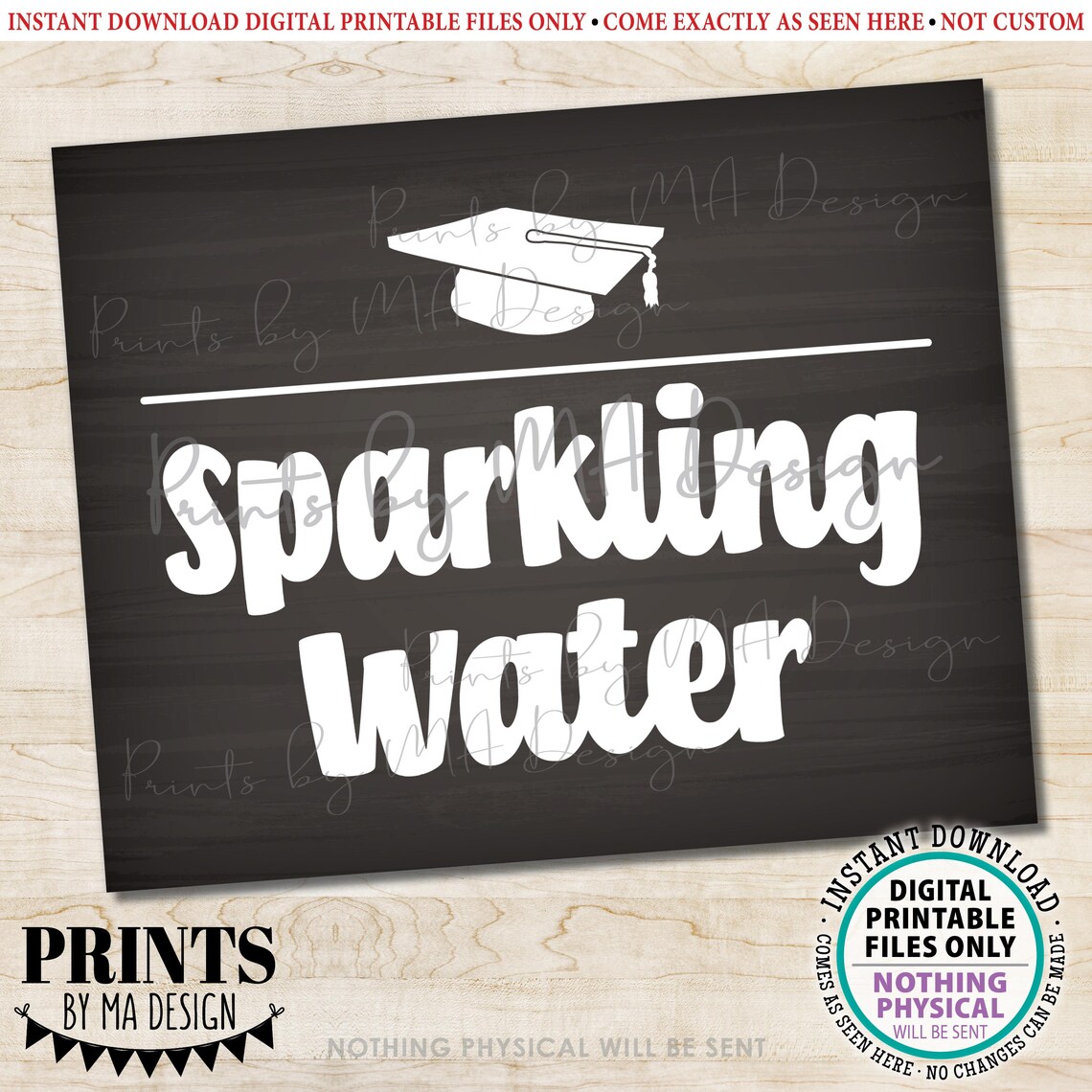 Beverage Station Signs, Graduation Party Drinks, Sparkling Water Iced ...