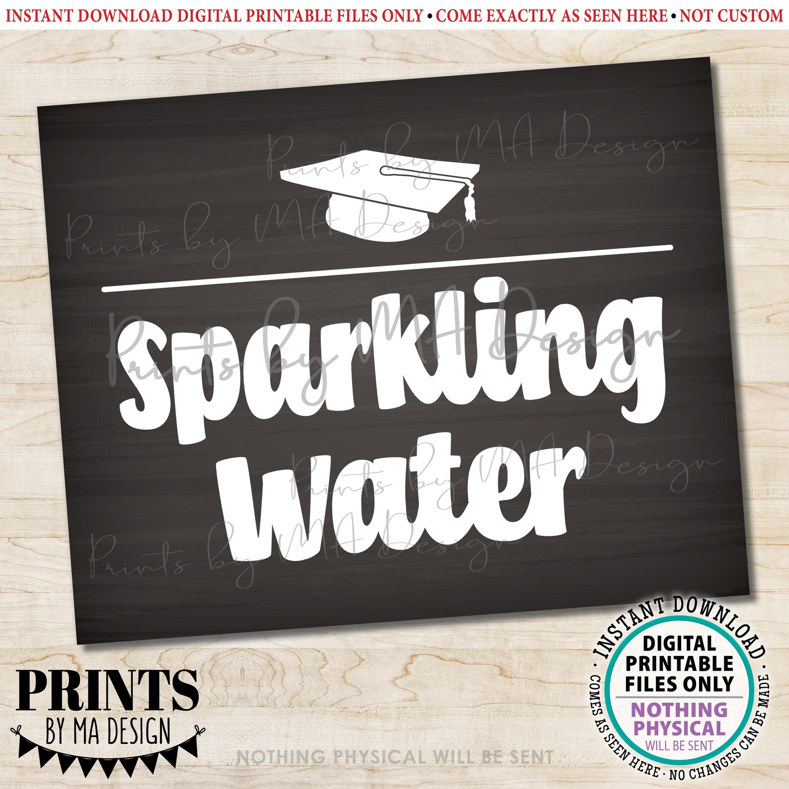 Beverage Station Signs, Graduation Party Drinks, Sparkling Water Iced ...