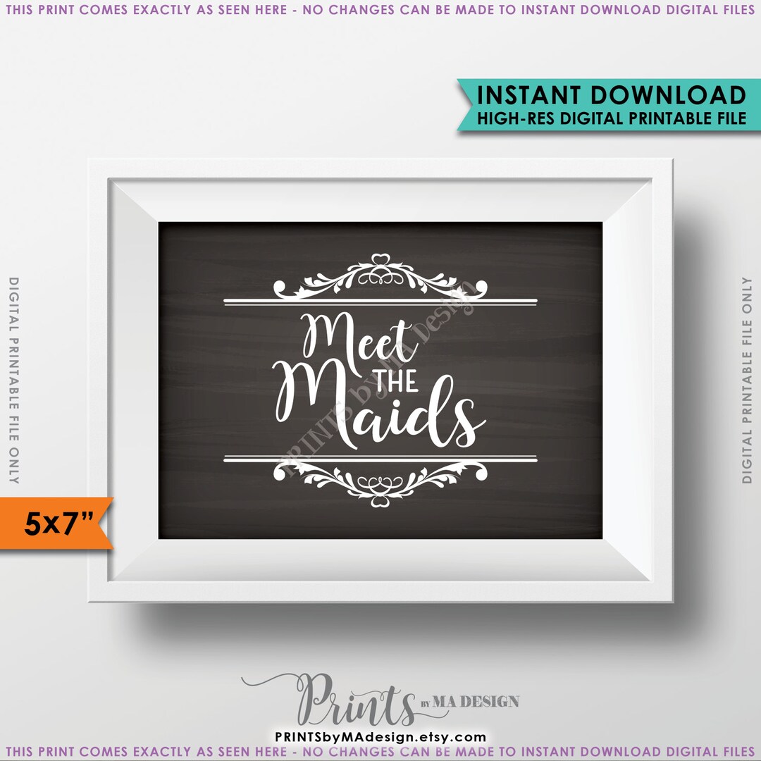 Meet the Maids Sign, Maids Wedding Sign, Bridesmaids Sign, Chalkboard ...