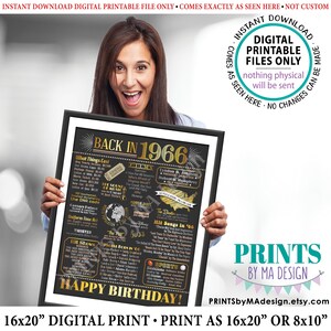 Back in the Year 1966 Birthday Sign, Flashback to 1966 Poster Board ...