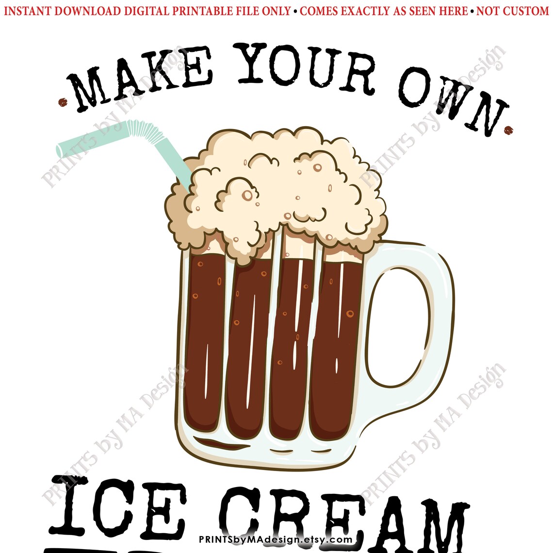 Ice Cream Float Sign Build an Ice Cream Float Ice Cream Soda - Etsy