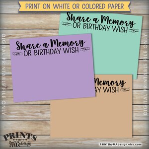 Share a Memory Card, Share Memories or a Birthday Wish, Write a Memory ...