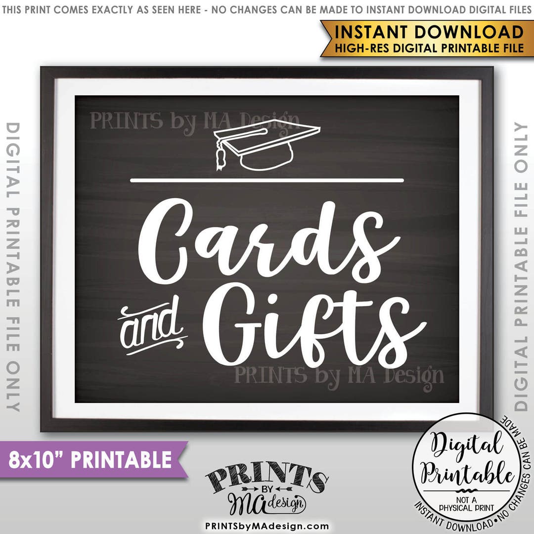 Cards & Gifts Graduation Party Sign, Cards and Gifts for the Graduate ...