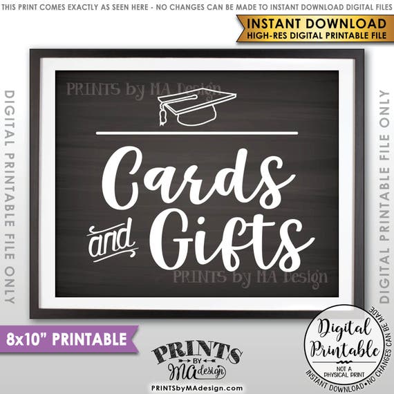 Cards & Gifts Graduation Party Sign Cards and Gifts for the | Etsy