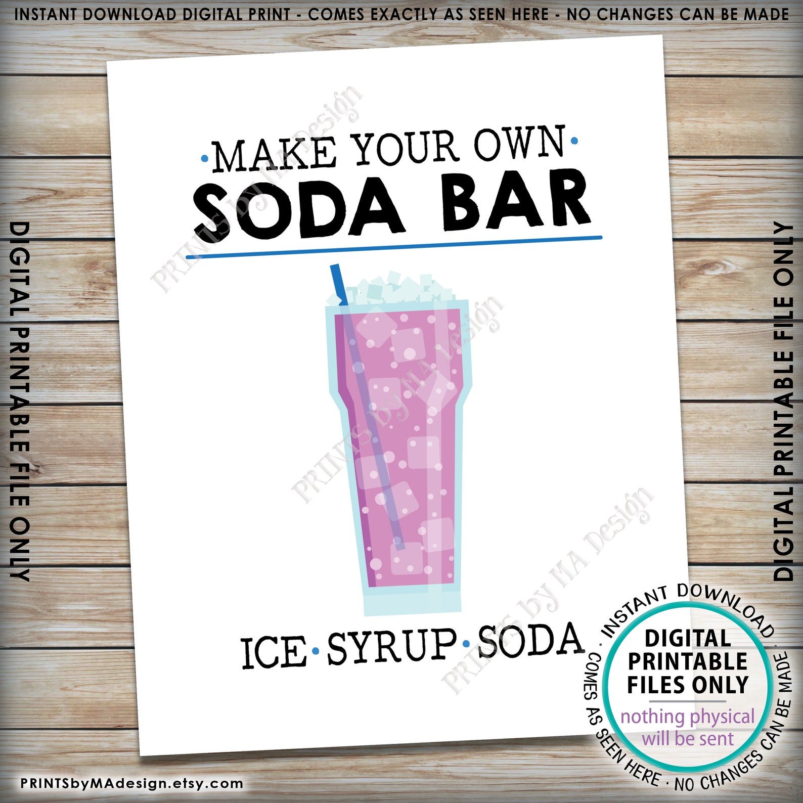 Soda Bar Sign Make Your Own Soda Sign Ice Syrup Soda - Etsy