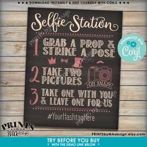 Selfie Station Sign, Take 2 Pictures & Leave One for Us, Custom ...