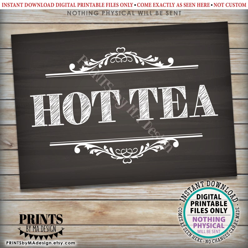 Coffee Bar Signs Coffee Station Display Hot Tea Hot - Etsy