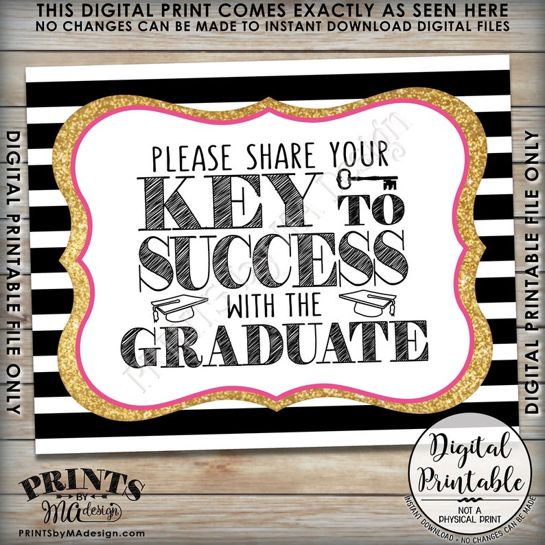 Please Share Your Key to Success With the Graduate Grad - Etsy