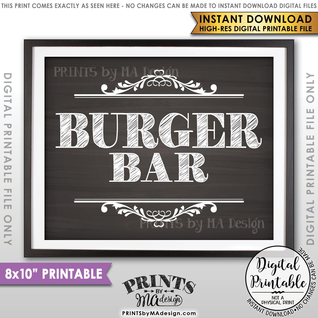 Burger Bar Sign, Build a Burger Sign, Build Sliders, Graduation ...