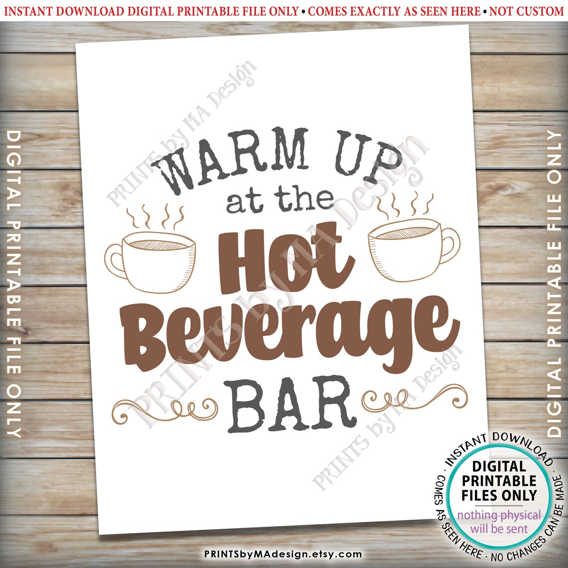 Hot Beverage Bar Sign Hot Chocolate Station Hot Cocoa Drink | Etsy