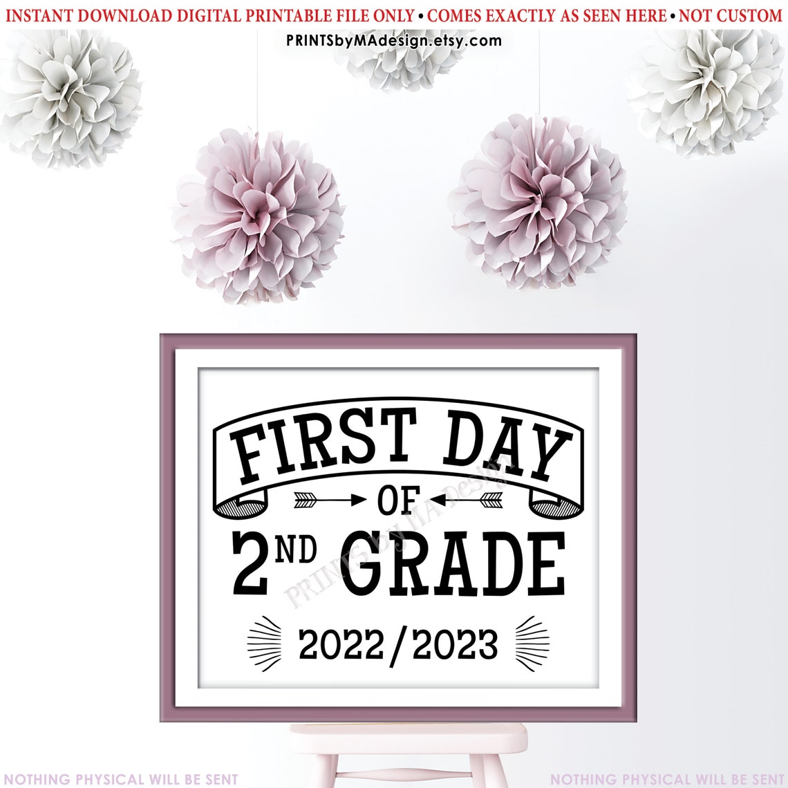First Day of School Sign Second Grader Starting 2nd Grade - Etsy